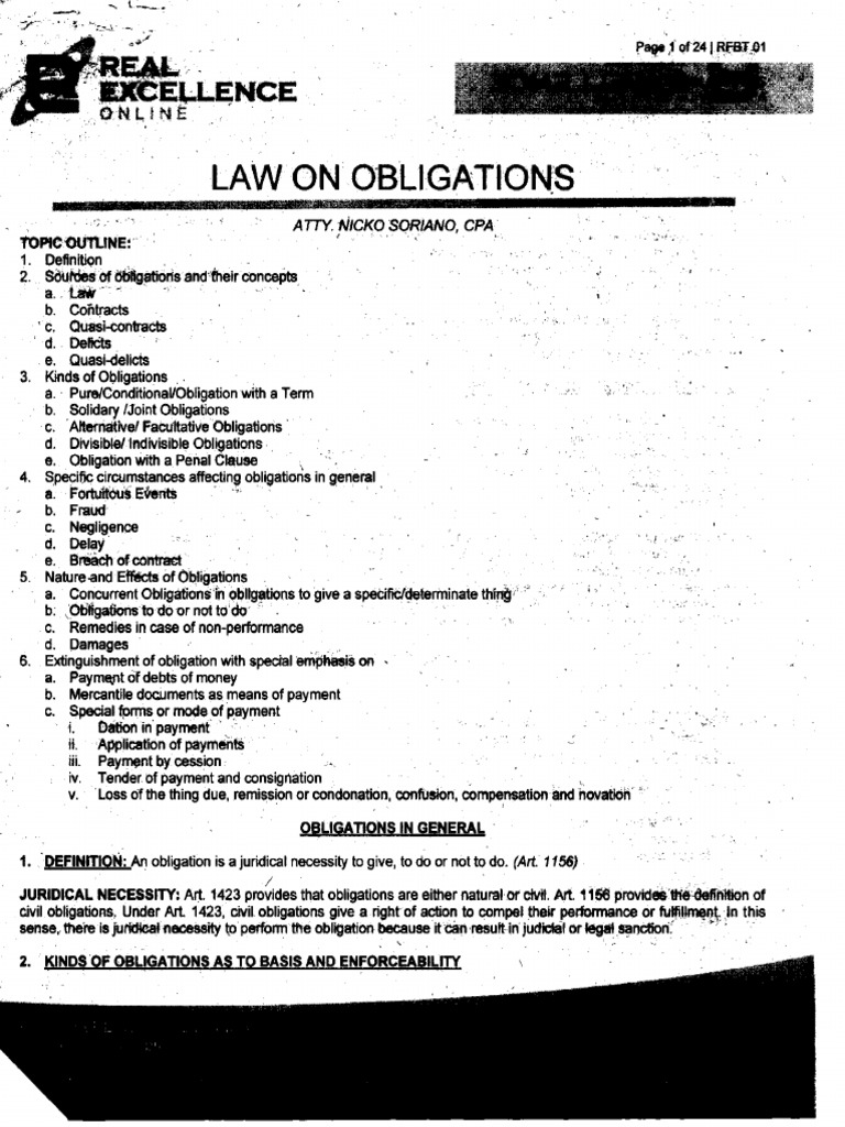 Law On Obligations | PDF