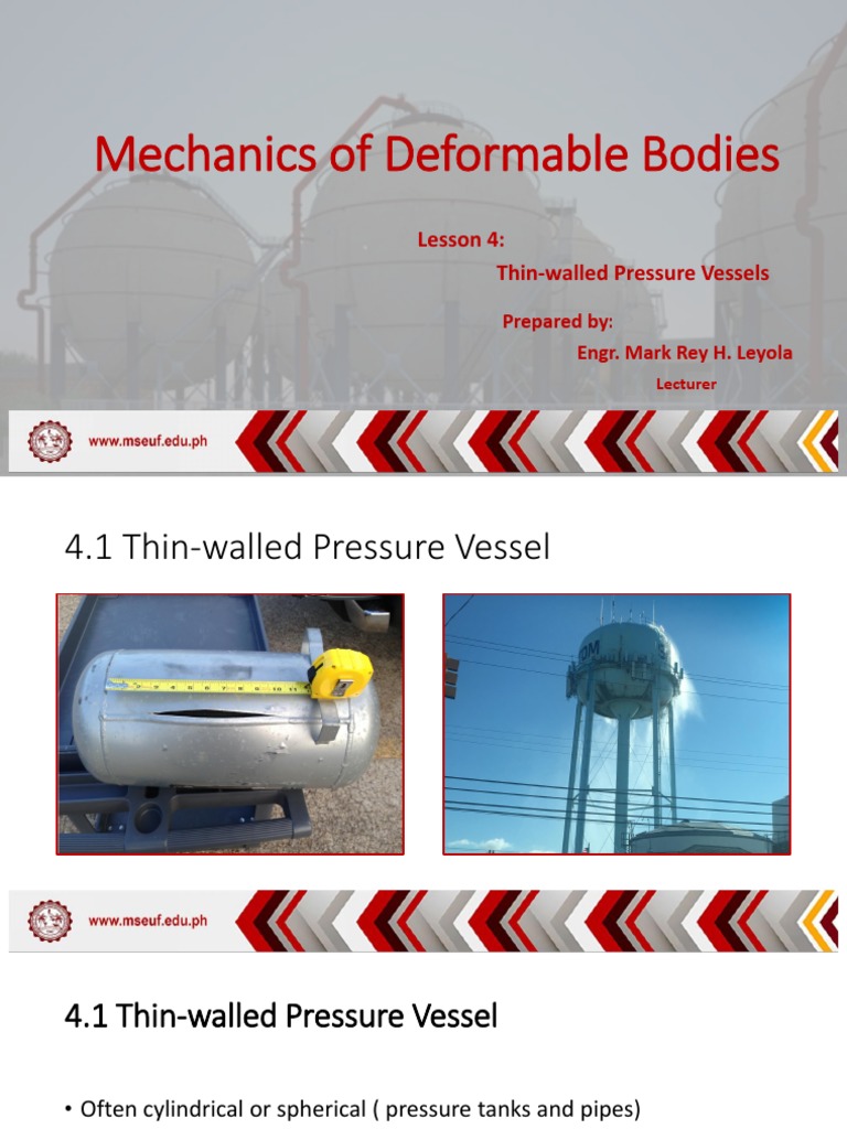 2.0 Midterm - Mechanics of Deformable Bodies - Thin-Walled Pressure ...