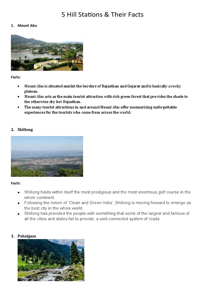 5 Hill Stations | PDF