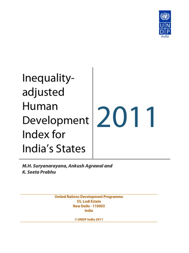 Inequality-Adjusted Human Development Index For India's States | PDF