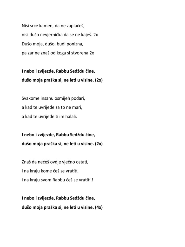 ILAHIJA, Nisi Srce Kamen | PDF