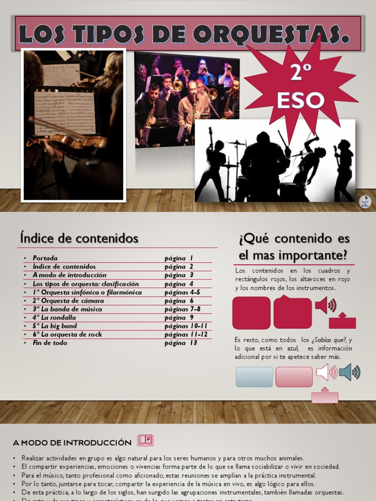 Los Tipos de Orquesta | PDF | Orquestas | Instrumentos musicales