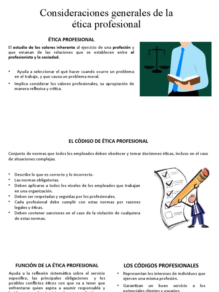 Consideraciones Generales de La Ética Profesional | PDF