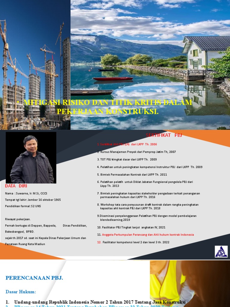 SUWARNO KaDinasPUPR Madiun-Mitigasi Risiko Dan Titik Kritis Dalam Pelaksanaan Pekerjaan ...