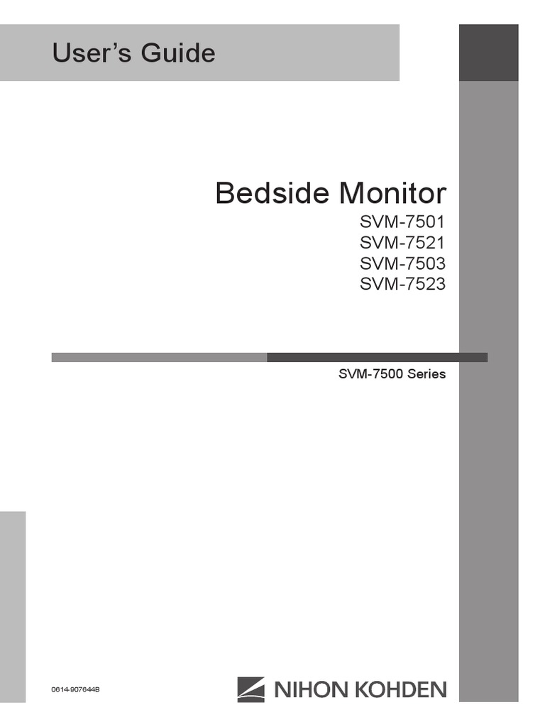 SVM7500 - EnglishUG - NIHON KOHDEN | PDF | Electromagnetic ...