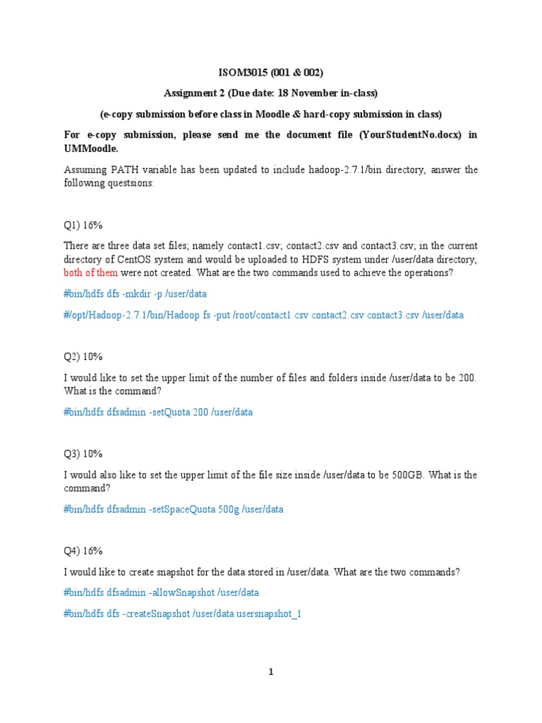 Hadoop & Spark Commands Guide | PDF