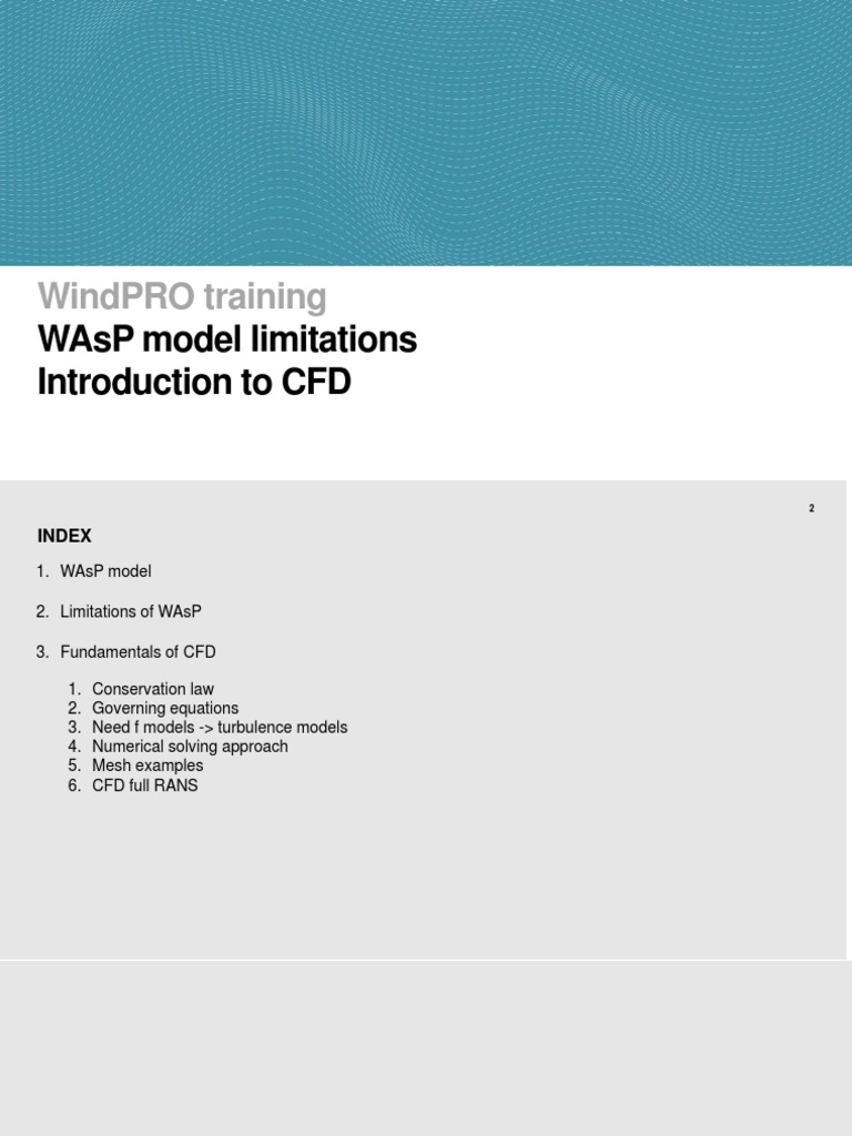 WAsP Limitations and CFD Presentation | PDF | Turbulence | Computational Fluid Dynamics