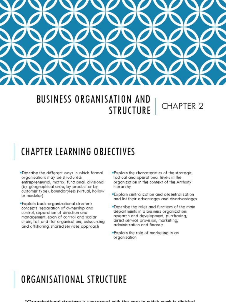 Chaper 2 - Business Organisation and Structure | PDF | Pricing ...