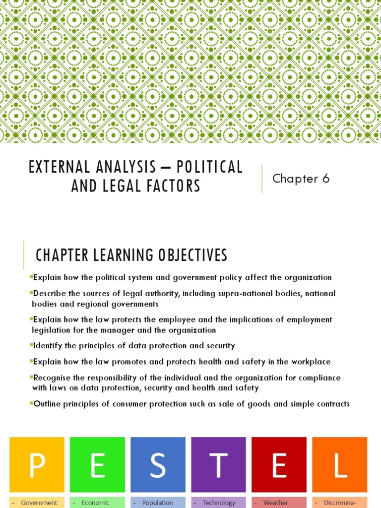 Chapter 6 - External Analysis - Political and Legal Factors | PDF ...