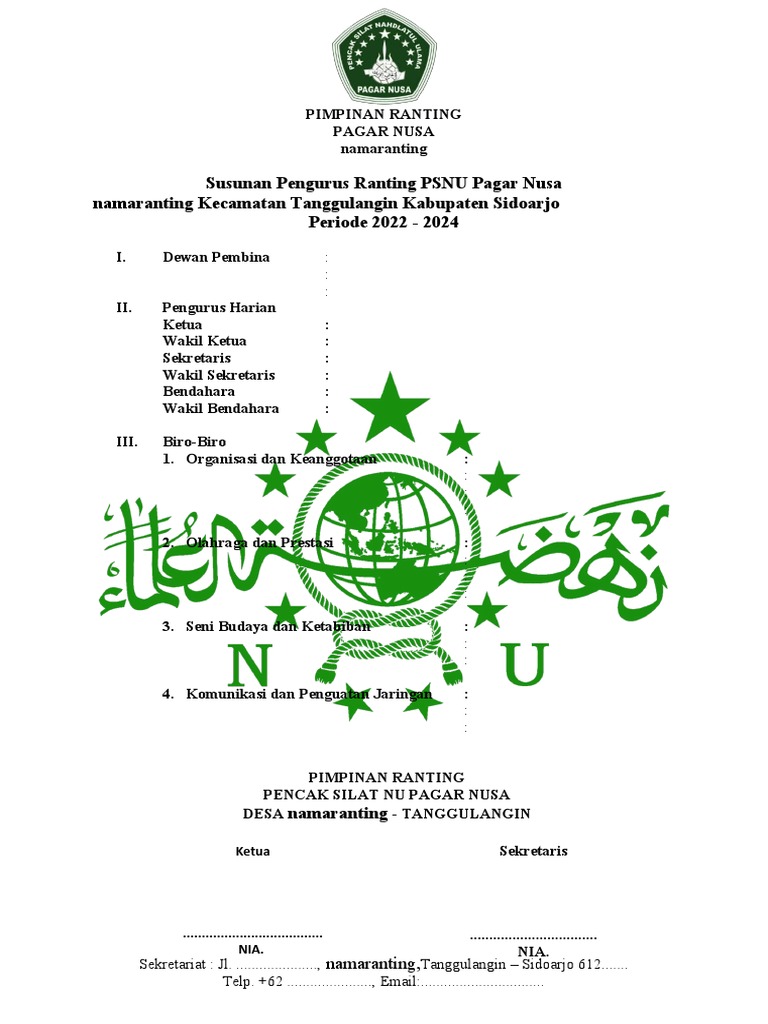Berkas Pengajuan SK Ranting Lengkap | PDF