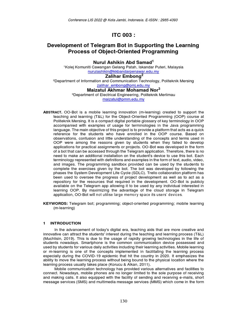 LIS 2022 New 1-161-171 | PDF | Object Oriented Programming | Computing