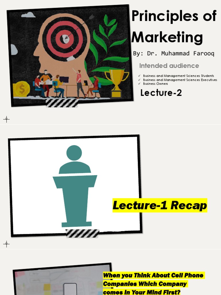Lecture-1,2,3,4,5,6 Principles of Marketing by Dr. Muhammad Farooq v3 | PDF | Customer | Sales