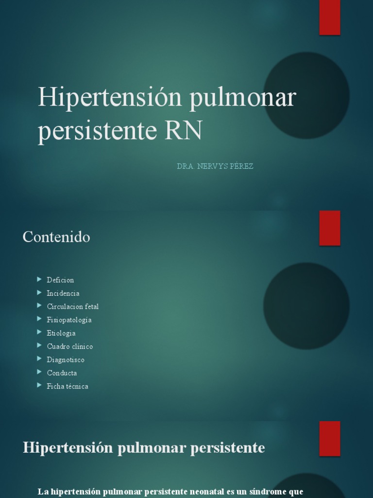 Hipertensión Pulmonar Persistente | PDF | Sistema circulatorio | Óxido nítrico