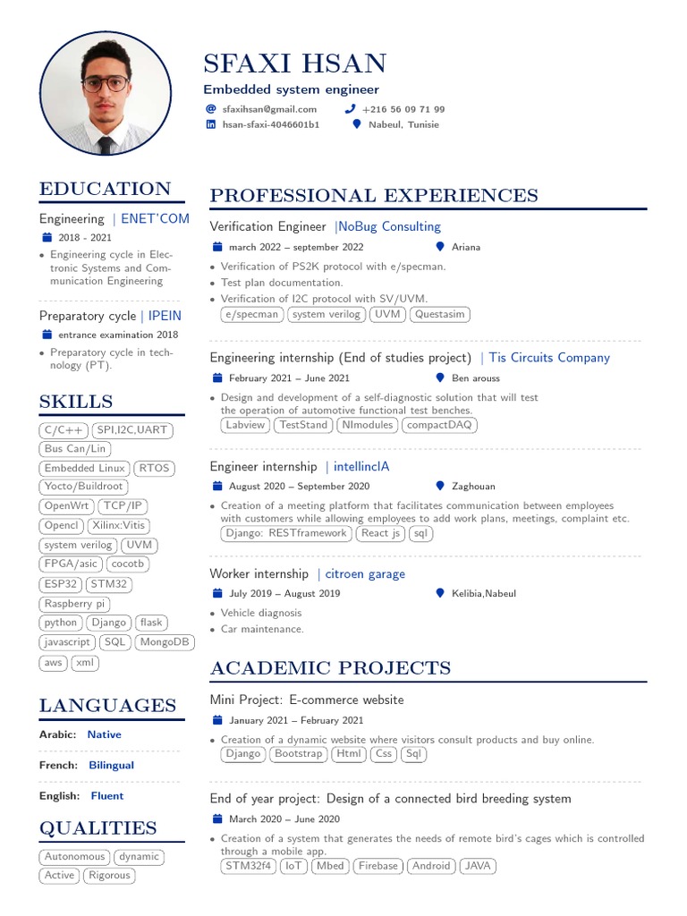 CV HSAN-Sfaxi | PDF | Computing | Computer Engineering
