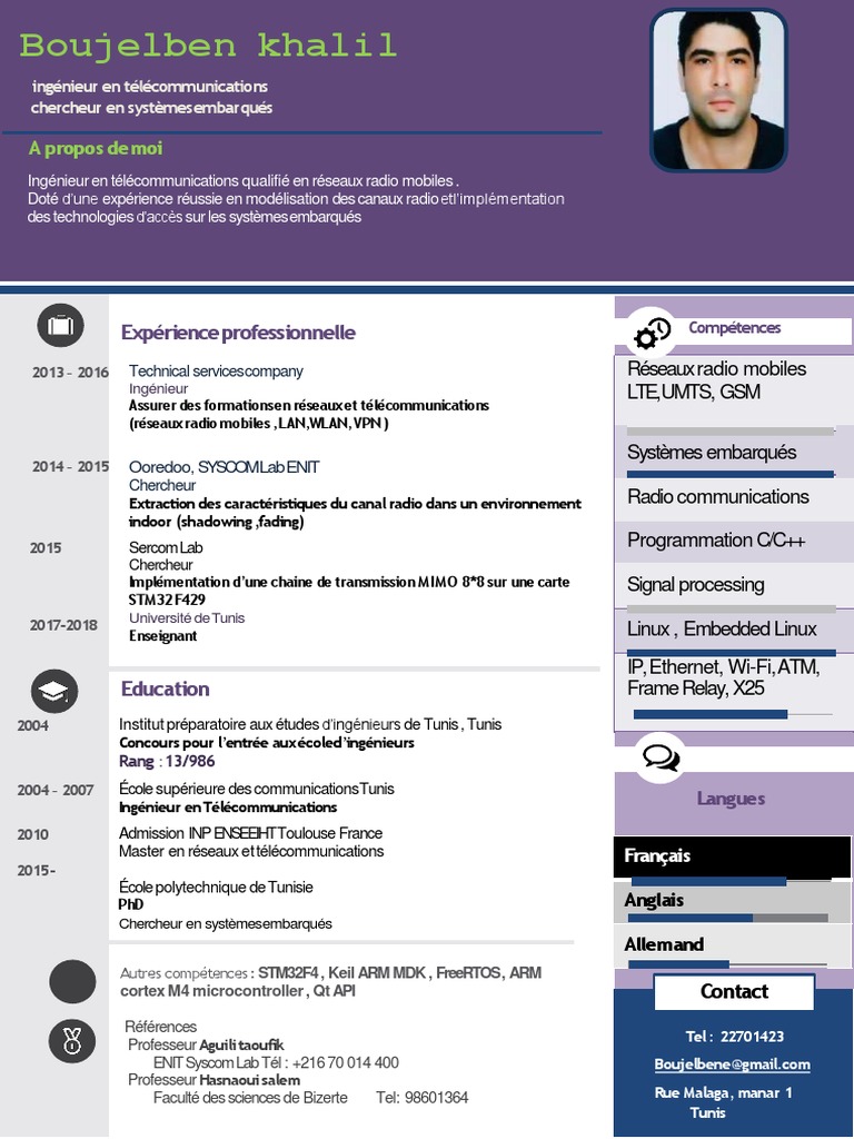 CV FR Khalil | PDF | Sans fil | Ingénierie informatique