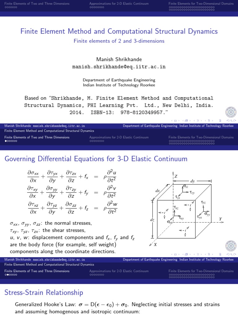 Finite Elements of 2 and 3 Dimensions | PDF | Finite Element Method | Stress (Mechanics)
