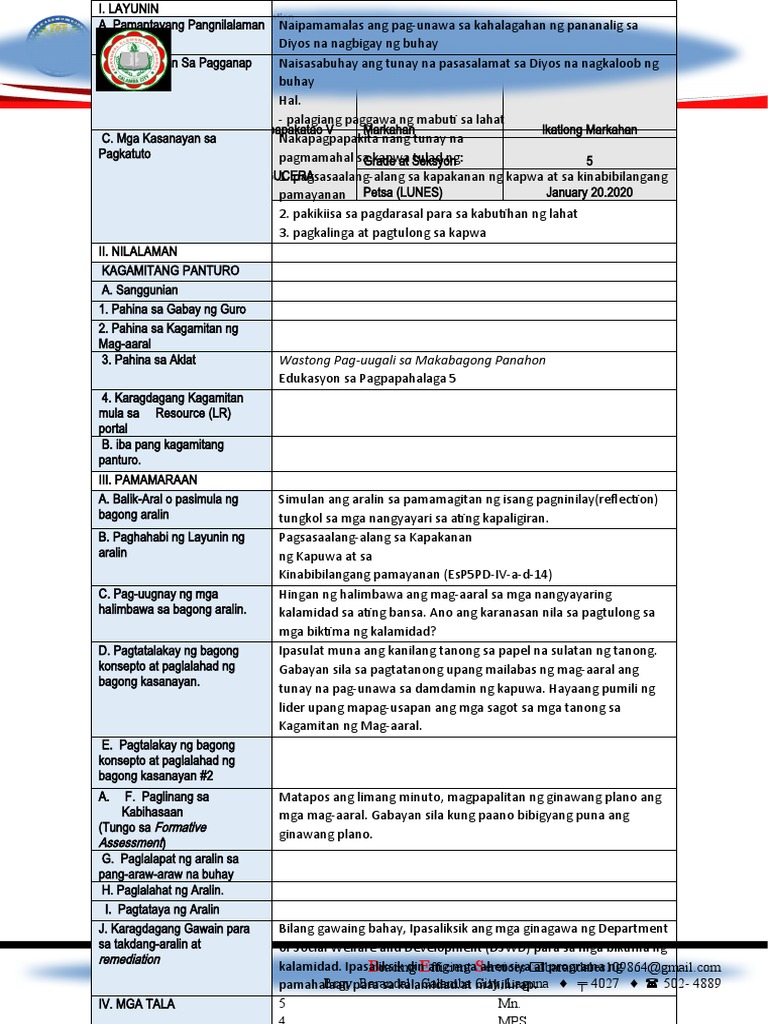 DLL ESP 5 4Q Week 1.1 | PDF
