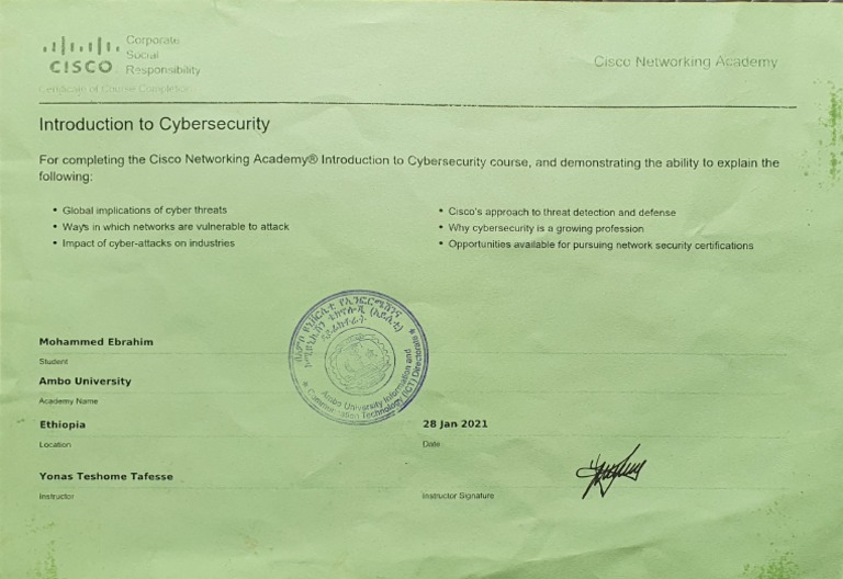Cybersecurity Certificate | PDF