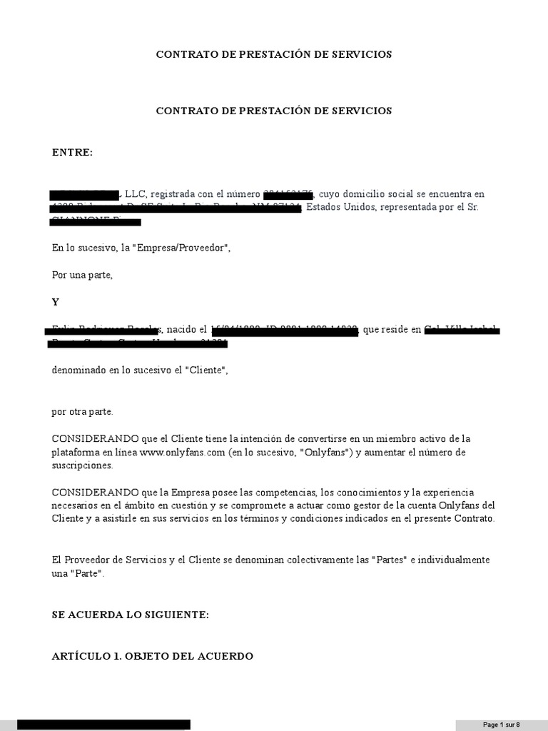 Spanish Contract - Copy 1 | PDF | Marketing | Cliente