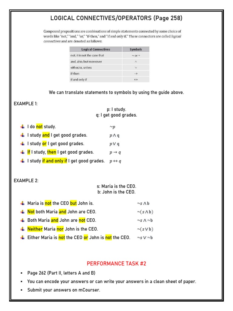 Logical Connectives Pdf If And Only If Semiotics