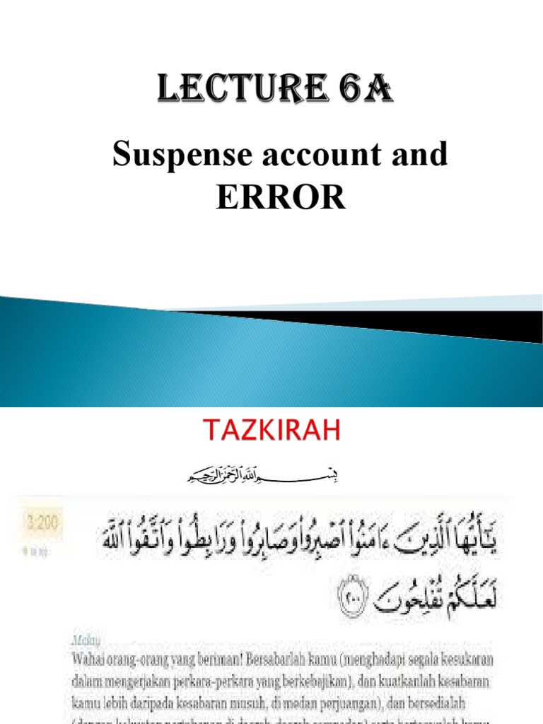 Suspense Account Class Note | PDF | Debits And Credits | Service Industries