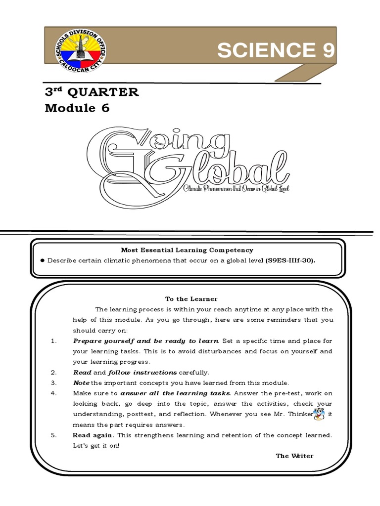 Science 9 Q3 Week 6 | PDF | Climate Change | Greenhouse Effect