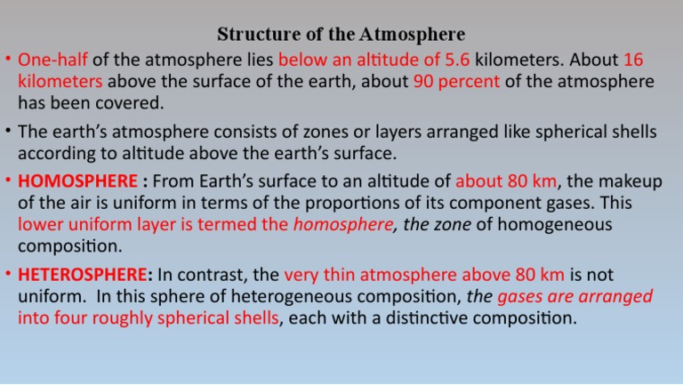 Structure of Earth's Atmosphere Layers | PDF