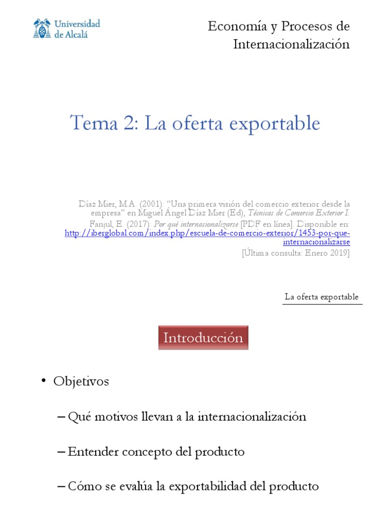 Evaluación de la Oferta Exportable | PDF | Producto (Negocio) | Oferta ...