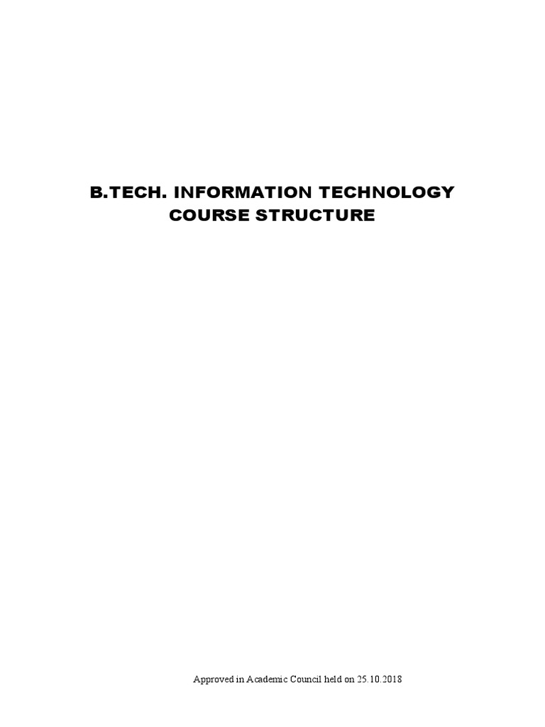 B.Tech IT Course Structure 2018 | PDF | Computer Program | Programming