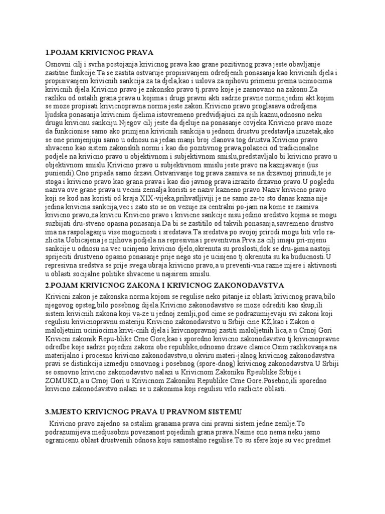 Skripta Krivicno Pravo | PDF