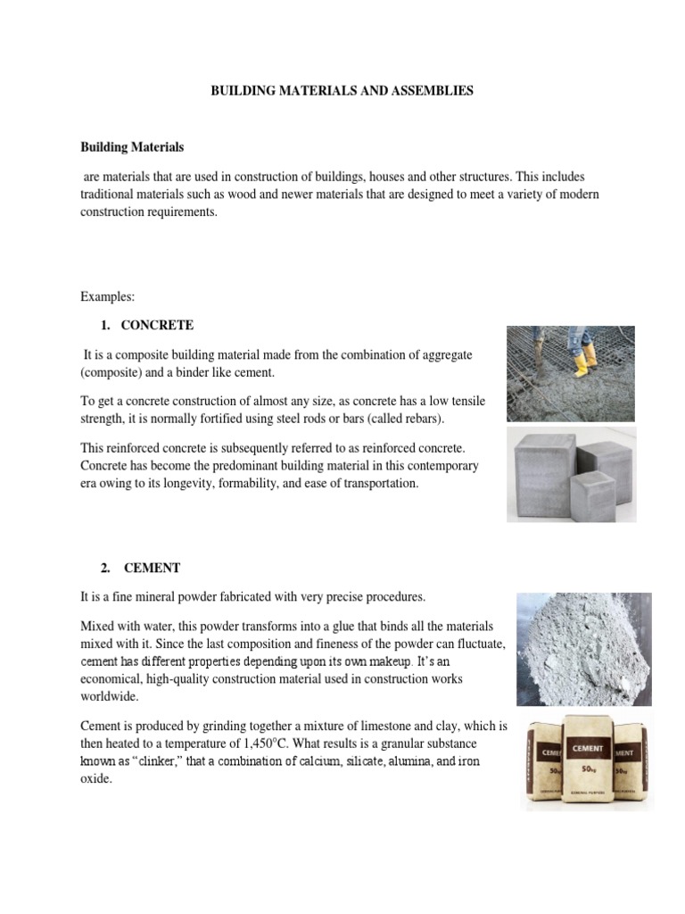 Building Materials and Assemblies Overview | PDF | Building Materials ...