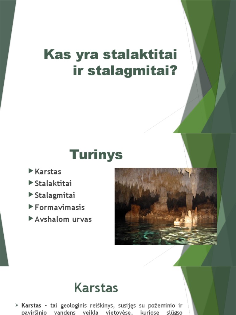 Kas Yra Stalaktitai Ir Stalagmitai | PDF