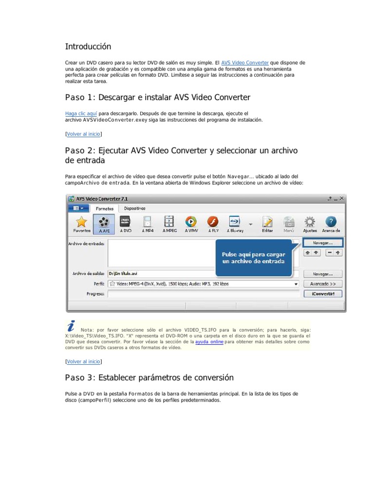 Tutorial Crear Dvds Avs Video Converter | PDF | Ventana (informática ...