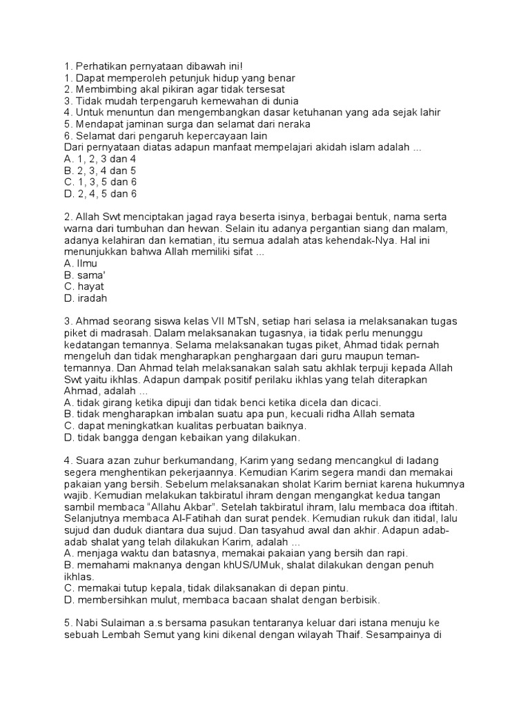 Soal Khot Uas 2022 Kelas 9 | PDF