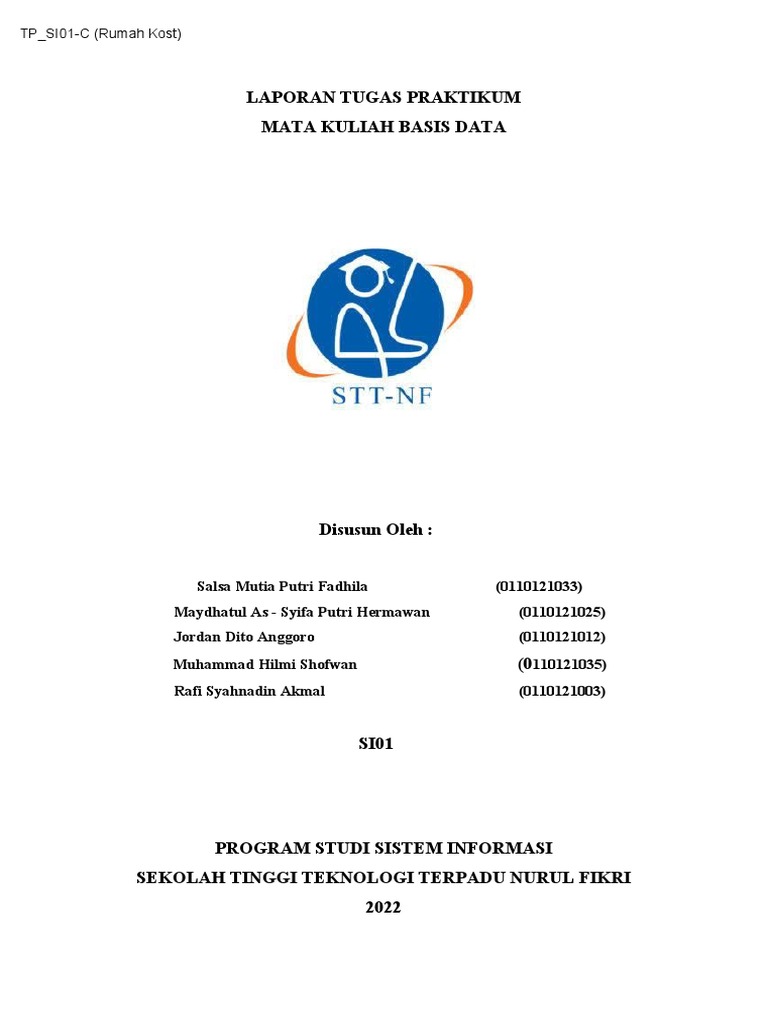 Laporan Praktikum Basis Data Rumah Kost | PDF Laporan Praktikum Basis Data Rumah Kost | PDF
