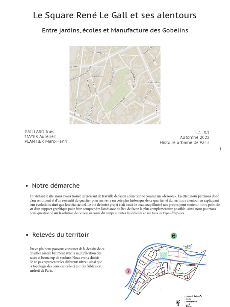Square René Le Gall : Histoire et Évolution | PDF | Paris