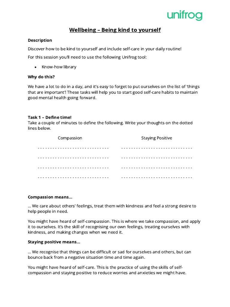 Being Kind To Yourself | PDF | Metaphysics Of Mind | Health Care