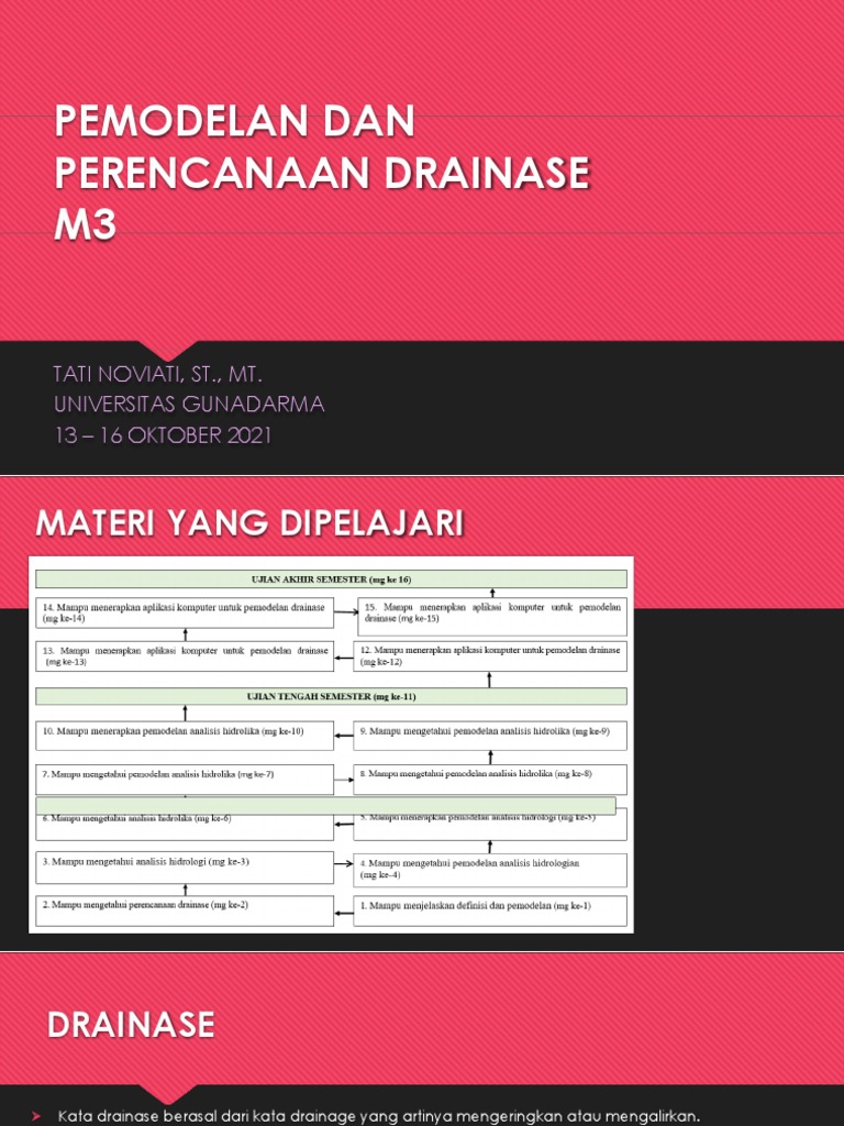 Pemodelan Dan Perencanaan Drainase M3 | PDF