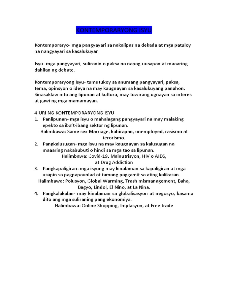 Kontemporaryong Isyu | PDF