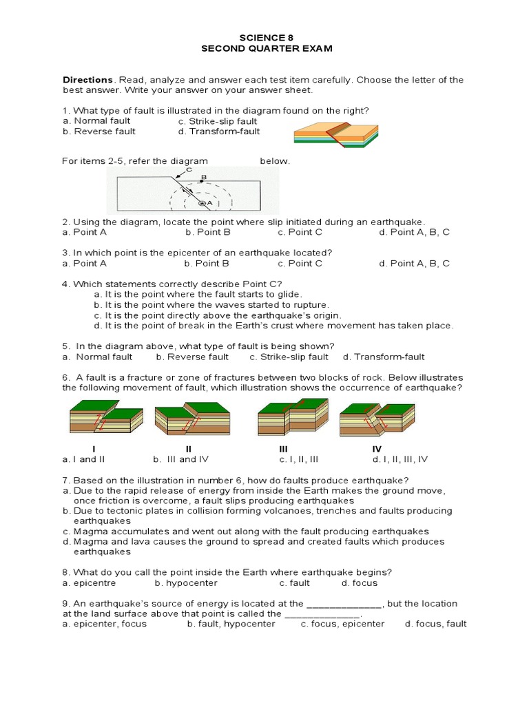 BIENES Science 8 Quarter 2 Exam 2 | PDF | Earthquakes | Meteoroid