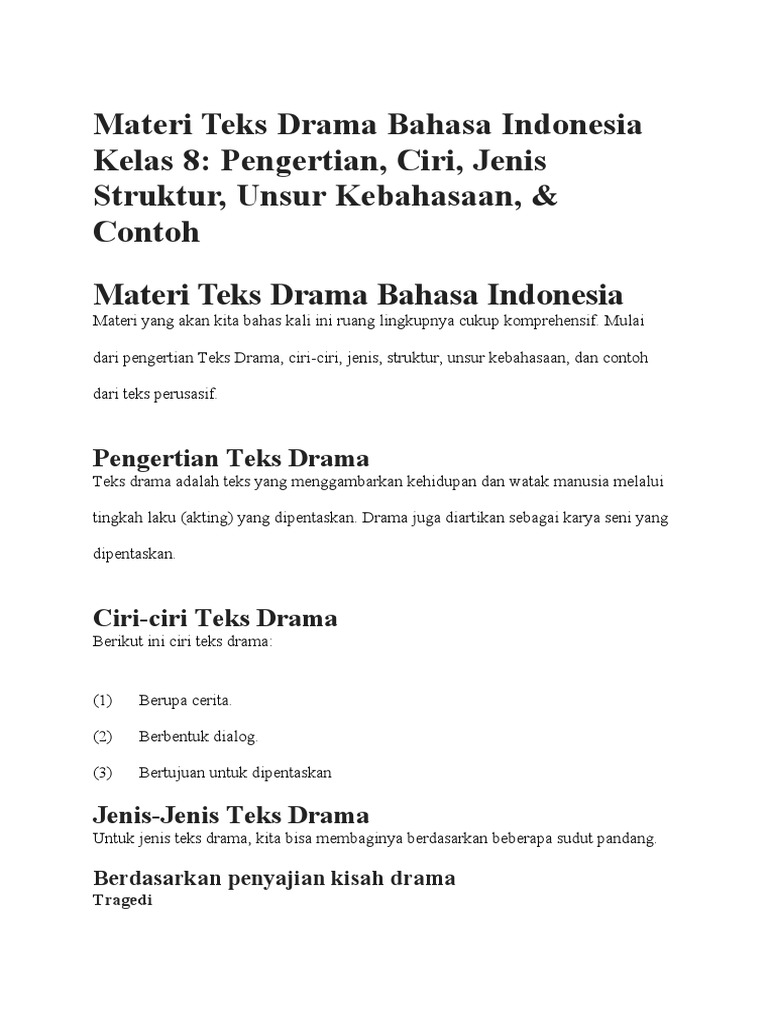 BINDO 8 Teks Drama | PDF