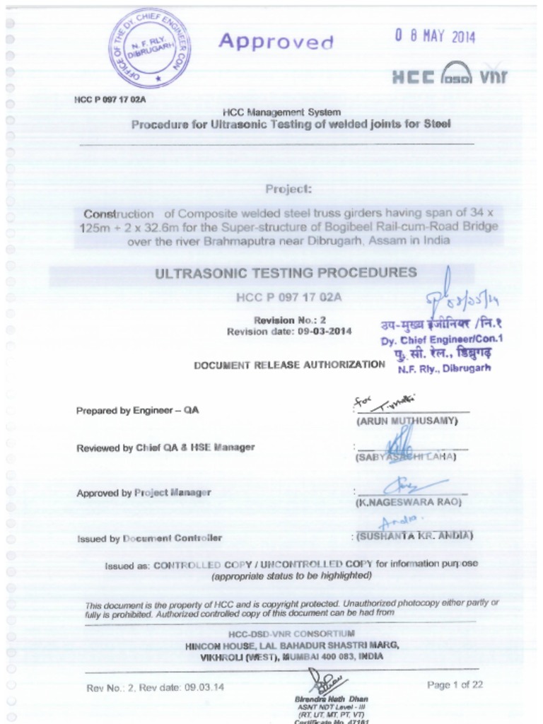 Level Iii Ut Procedure - R2 | PDF
