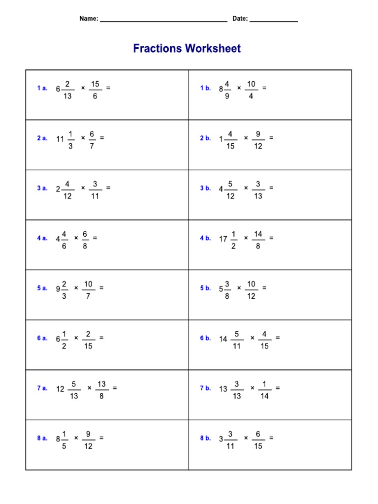 Fractions Worksheet Multiple Mixed Number (WA) | PDF