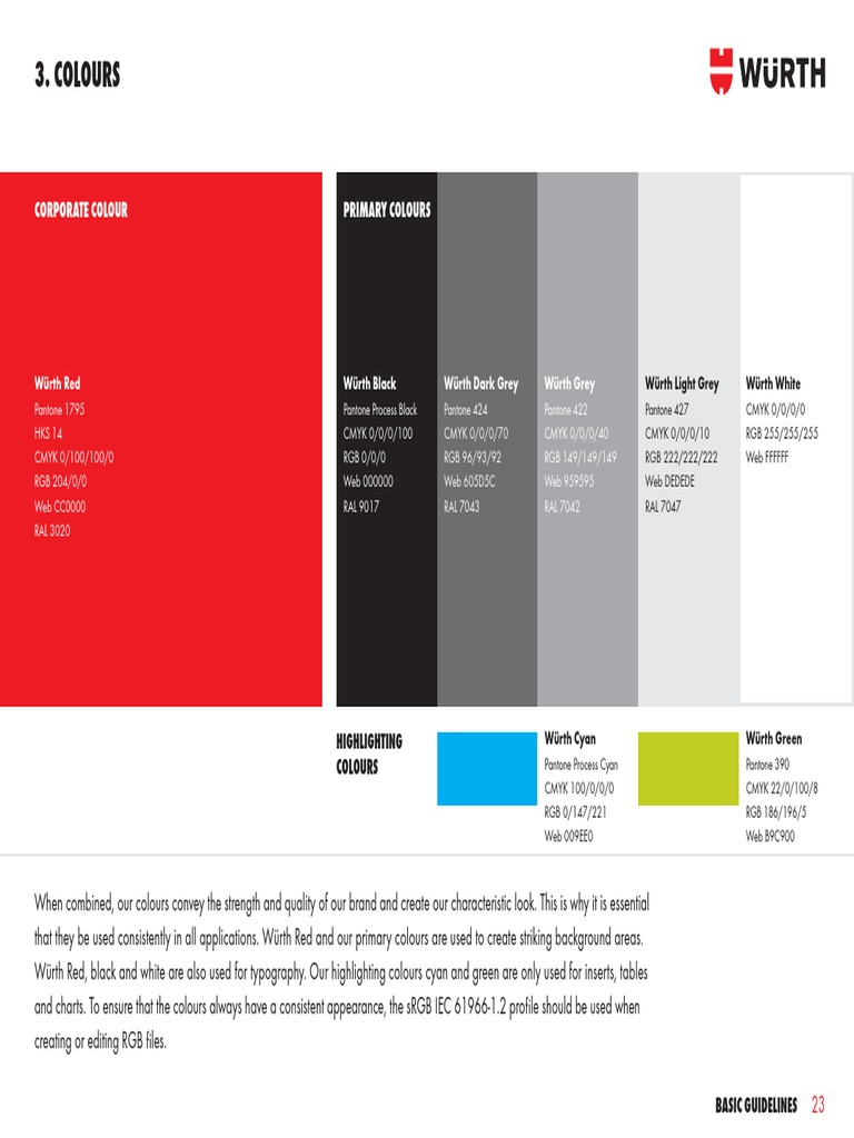 Colores Wurth | PDF | Rgb Color Model | Cyan