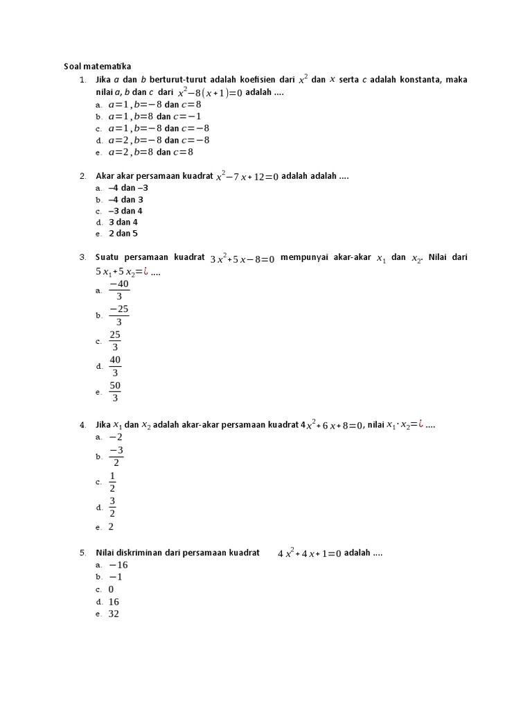 Soal Matematika | PDF