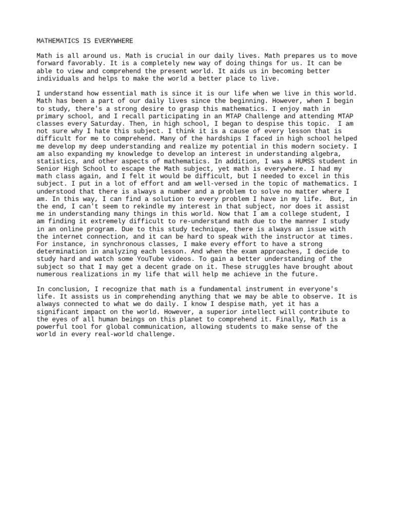 Math Vignette | PDF | Mathematics | Cognitive Science