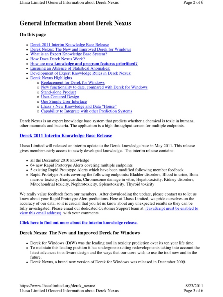 Derek Nexus | PDF | Toxicology | Databases