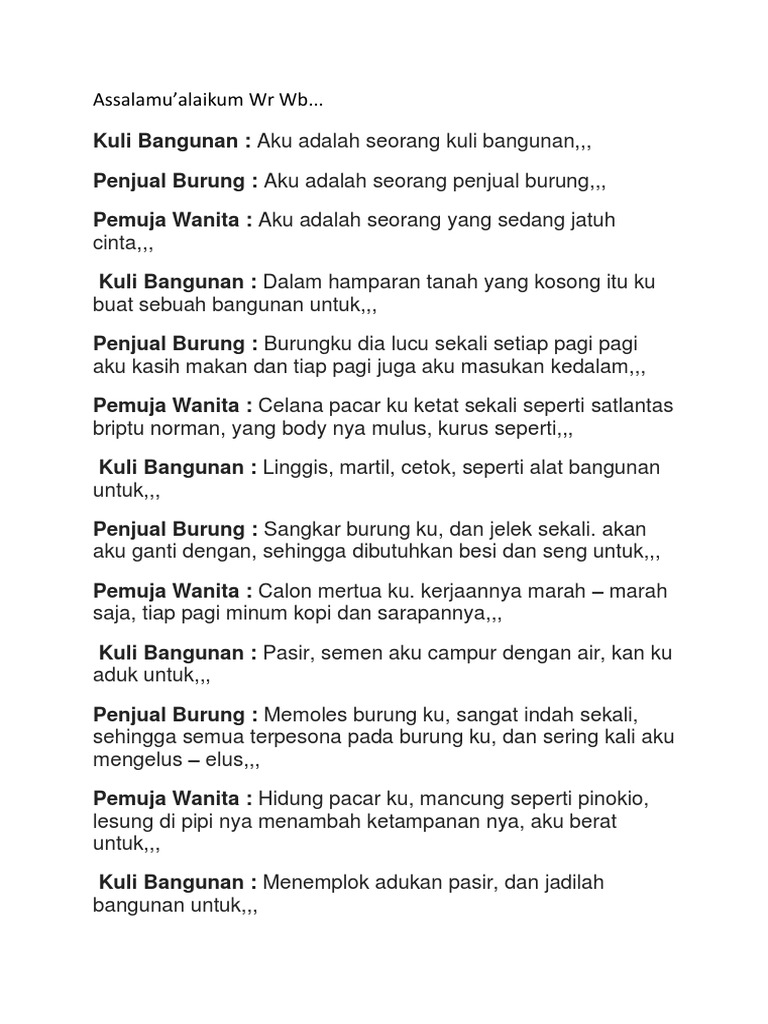 Puisi Berantai Lucu Tiga Karakter | PDF