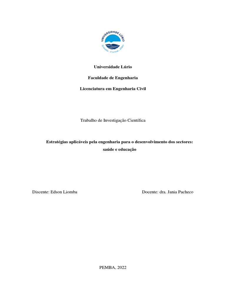 Trabalho de MIC - Edson Liomba (Retificado) | PDF | Economia | Engenharia