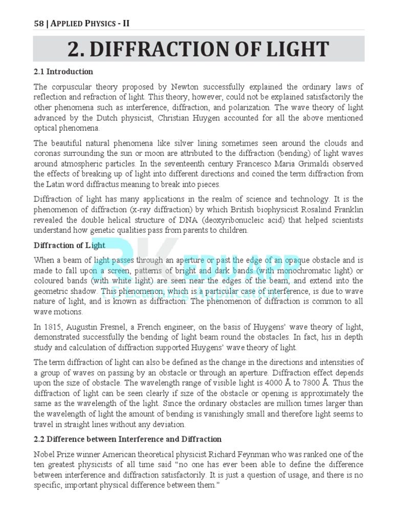 Diffraction Pdf Diffraction Angular Resolution 